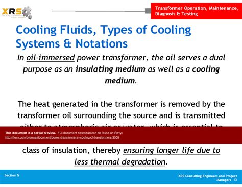 Power Transformers Cooling Of Transformers PPT Slide Deck