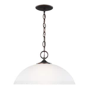 Generation Lighting Geary 1 Light Brushed Nickel Pendant With Satin
