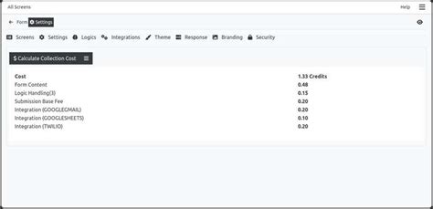 Credits In Aliveforms Aliveforms Docs