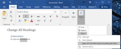 How To Select All Text With Similar Formatting In Microsoft Word Laptop Mag