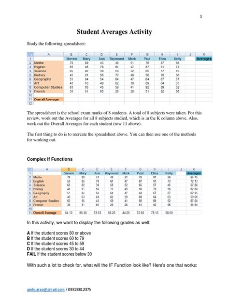 Excel Activity Pdf Spreadsheet Microsoft Excel Excel Activity Pdf Spreadsheet Microsoft Excel