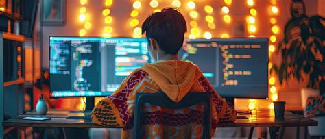 Hyperrealistic Data Scientist Coding In Serene Home Office Developing Proprietary Algorithm For