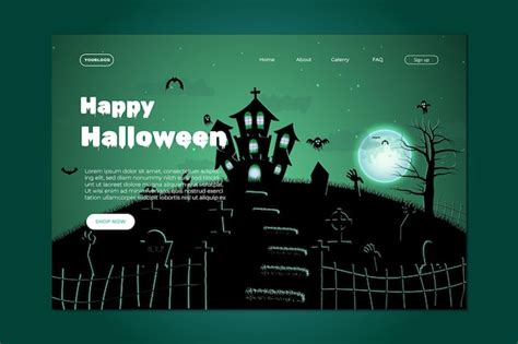 premium vector happy halloween website design flat halloween landing