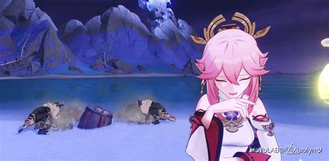 Theme Take A Photo Of Yae Miko With A Hilichurl That S Digging Up