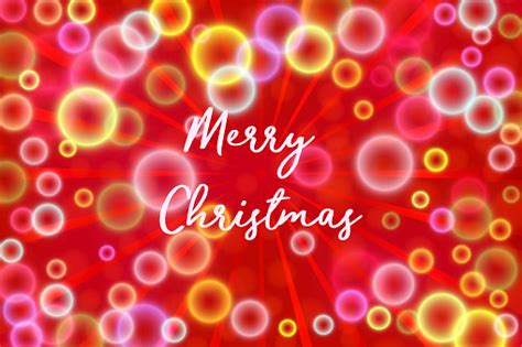 무작위 혼란 흩어져 다채로운 Bokeh 빛 광선 빨간 바탕에 붓글씨 텍스트 메리 크리스마스 일러스트 가능성에 대한 스톡 벡터 아트 및 기타 이미지 Istock
