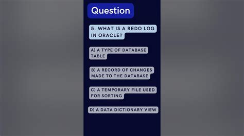 Oracle Dba Quiz 05 Databasemanagementsystem Oracledba Oracledbaonlinetraining Shorts Youtube
