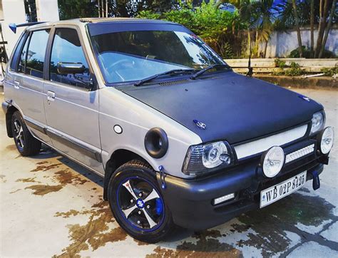 Modified Black Grey Maruti 800 With Spoiler Modifiedx