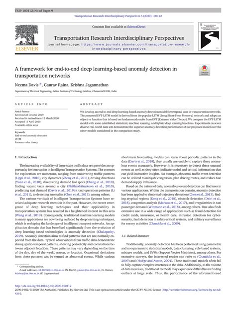 Pdf A Framework For End To End Deep Learning Based Anomaly Detection