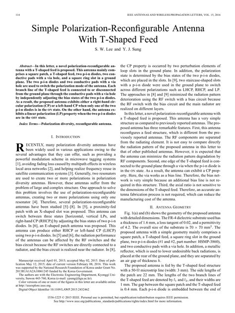 Pdf Simple Reconfigurable Square Patch Antenna With T Shaped Feed For