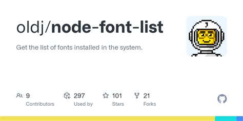 Github Oldjnode Font List Get The List Of Fonts Installed In The System