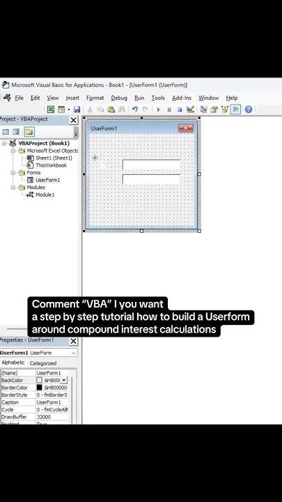 1 Click To Launch My Vba Code Userform Build Interest Calculator