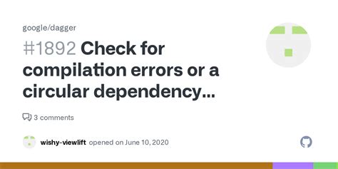 Check For Compilation Errors Or A Circular Dependency With Generated