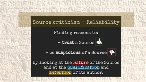 Source Criticism