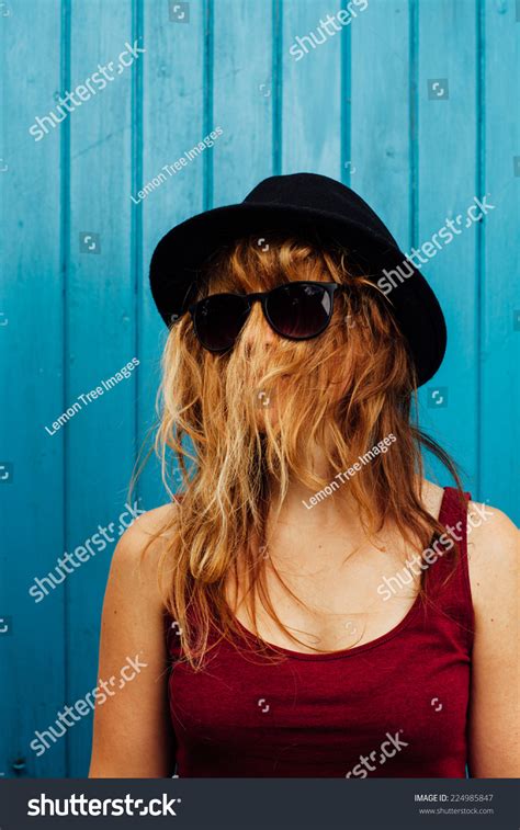 Hairy Girl Sun Glasses Stock Photo Shutterstock