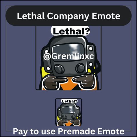Lethal Company Emote For Twitch Discord Gaming Streaming Stream Emotes Kawaii Etsy