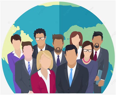 큰 세계 지구 앞에 서 있는 기업인 통일 사회적인 의 Png 일러스트 및 벡터 에 대한 무료 다운로드 Pngtree