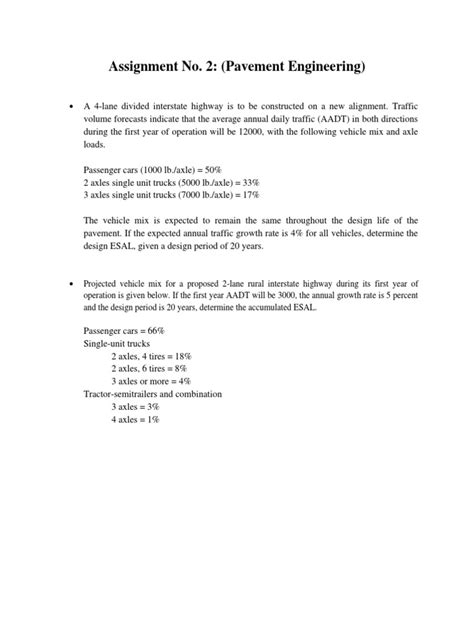 Assignment No 2 Pavement Engineering Pdf