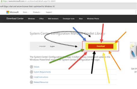 system center configuration manager cmdlet library download button