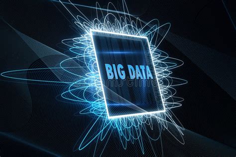 Creative Big Data Chip On Blurry Waves Background Machine Learning And Information Mining