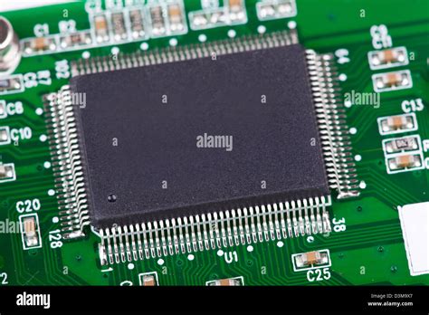 Computer Microchip Closeup Stock Photo Alamy
