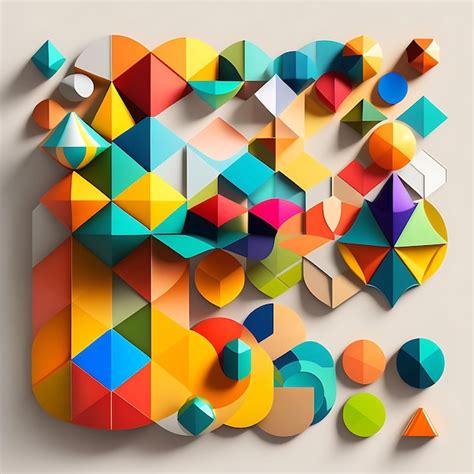 premium ai image colorful geometric shapes isolated on white