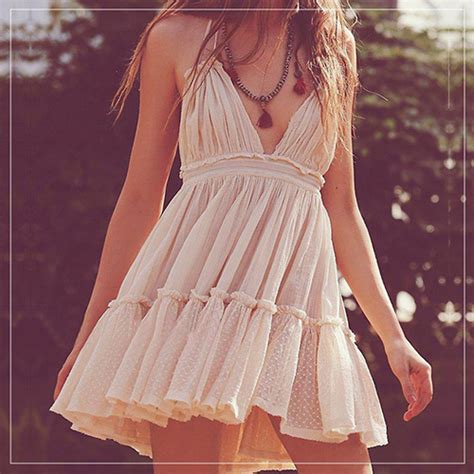 Sexy Backless Deep V Neck Lace Spliced Halter Dress