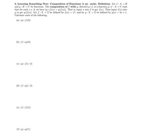 Solved Learning Something New Composition Of Functions 1