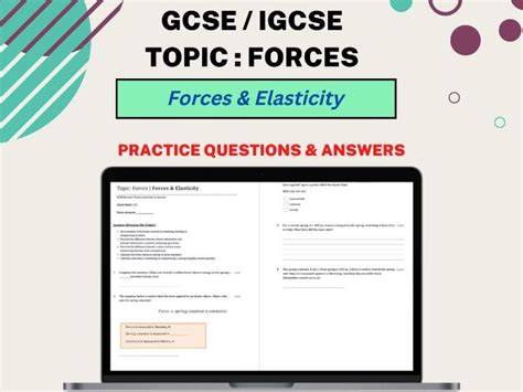 Gcse Igcse Physics Elastic Forces Self Assessment Questions And Answers [2023] Teaching Resources