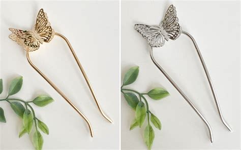 이중날개 나비 올림머리 비녀 헤어핀 2color