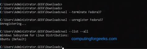 Run RHEL Fedora On Windows Subsystem For Linux WSL ComputingForGeeks