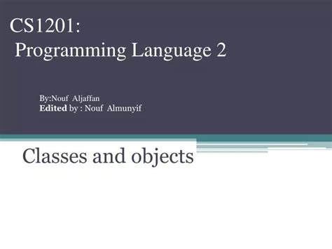 Ppt Cs1201 Programming Language 2 Powerpoint Presentation Free
