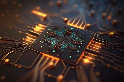 Premium AI Image A Close Up Of A Circuit Board With A Chip In The Middle