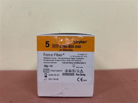 New Stryker 3910 900 050 Force Fiber 5 Metric 7 Box Of 12 Disposables