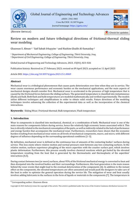 pdf review on modern and future tribological directions of frictional