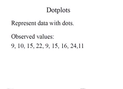 solved dotplots represent data with dots observed values