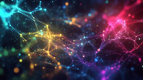 Colorful Digital Web Of Interconnected Lights Stock Image Image Of
