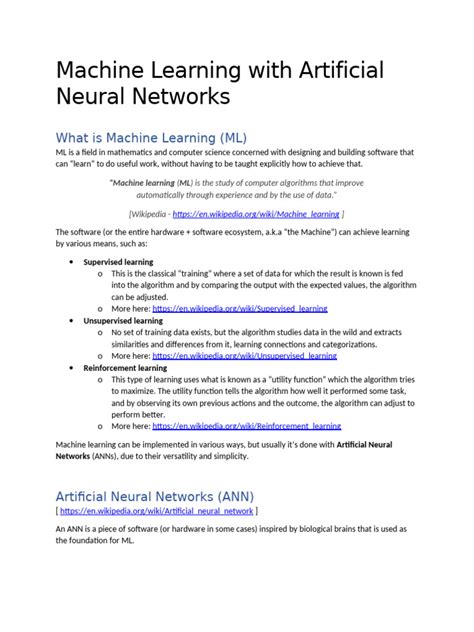 machine learning with artificial neural networks pdf machine