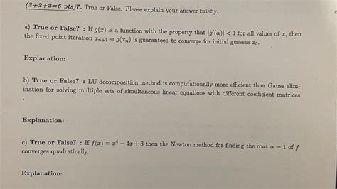 Solved Numerical Analysis Question