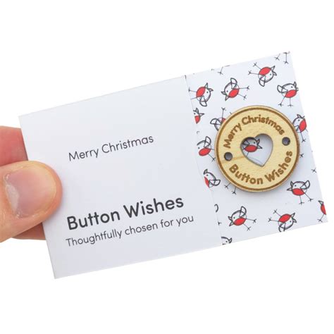 Chirpy Robin Button Wishes Merry Christmas Sew On Token Cracker