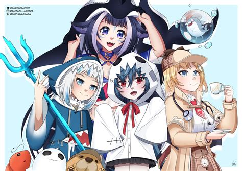 Yuko Yurei Ft Gura Amelia And Shylily By Captainarmada On Deviantart