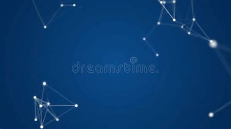 Abstract Network Connection Digital Technology Background White Nodes And Lines On Deep Blue