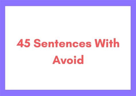 45 Sentences With Avoid Better English Guide