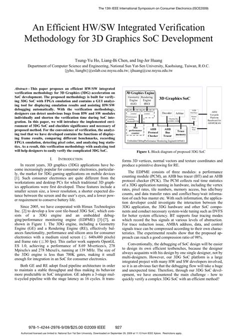Pdf An Efficient Hwsw Integrated Verification Methodology For 3d Graphics Soc Development