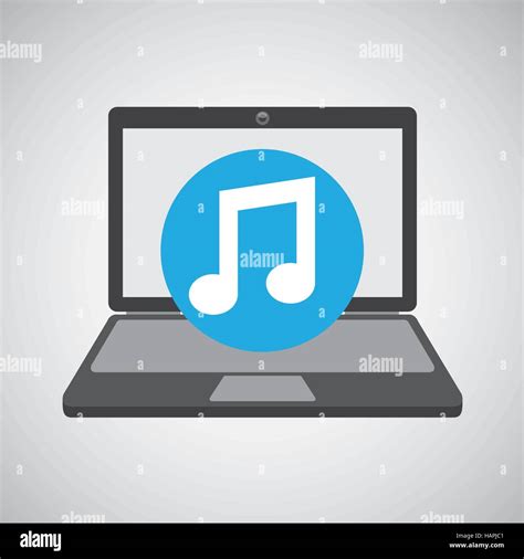 Laptop Music Note Technology Vector Illustration Eps Stock Vector Image Art Alamy