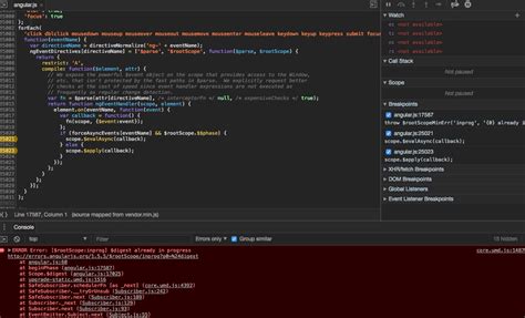 NgUpgrade Concurrent Digest Occurs When Using The AngularJS NgClick Directive To Open An