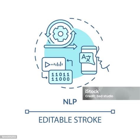 2d Nlp 가는 선 파란색 아이콘 개념 0명에 대한 스톡 벡터 아트 및 기타 이미지 0명 2차 도형 Speech