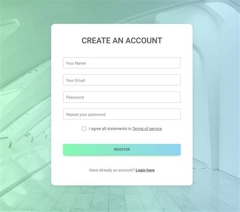 registration form not working material design for bootstrap