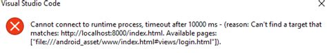 Cannot Connect To Runtime Process Timeout After 1000 Ms Reason