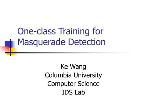 Ppt One Class Training For Masquerade Detection Powerpoint