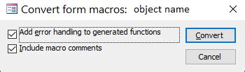 Convert Access Macros To VBA